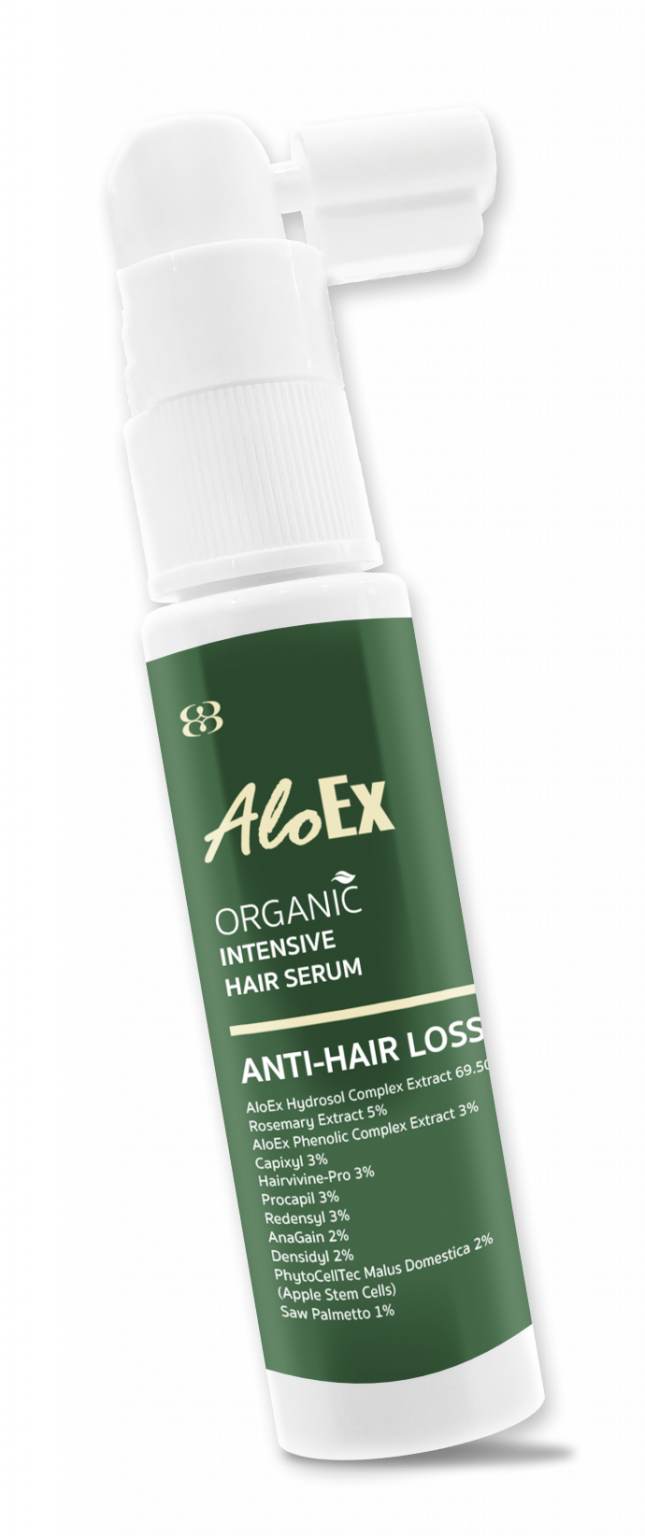 AloEx Organic Intensive Hair Serum - ช่วยบำรุงเส้นผมให้ผมแลดูหนา เข้มขึ้น อย่างเป็นธรรมชาติ